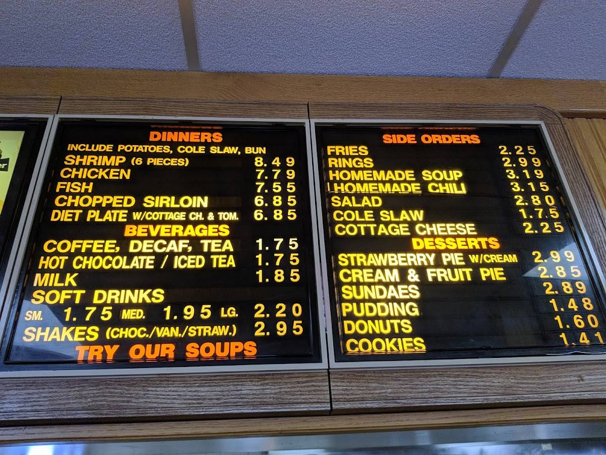 Menu at Mr. Burger restaurant, Grand Rapids, Lake Michigan Dr NW
