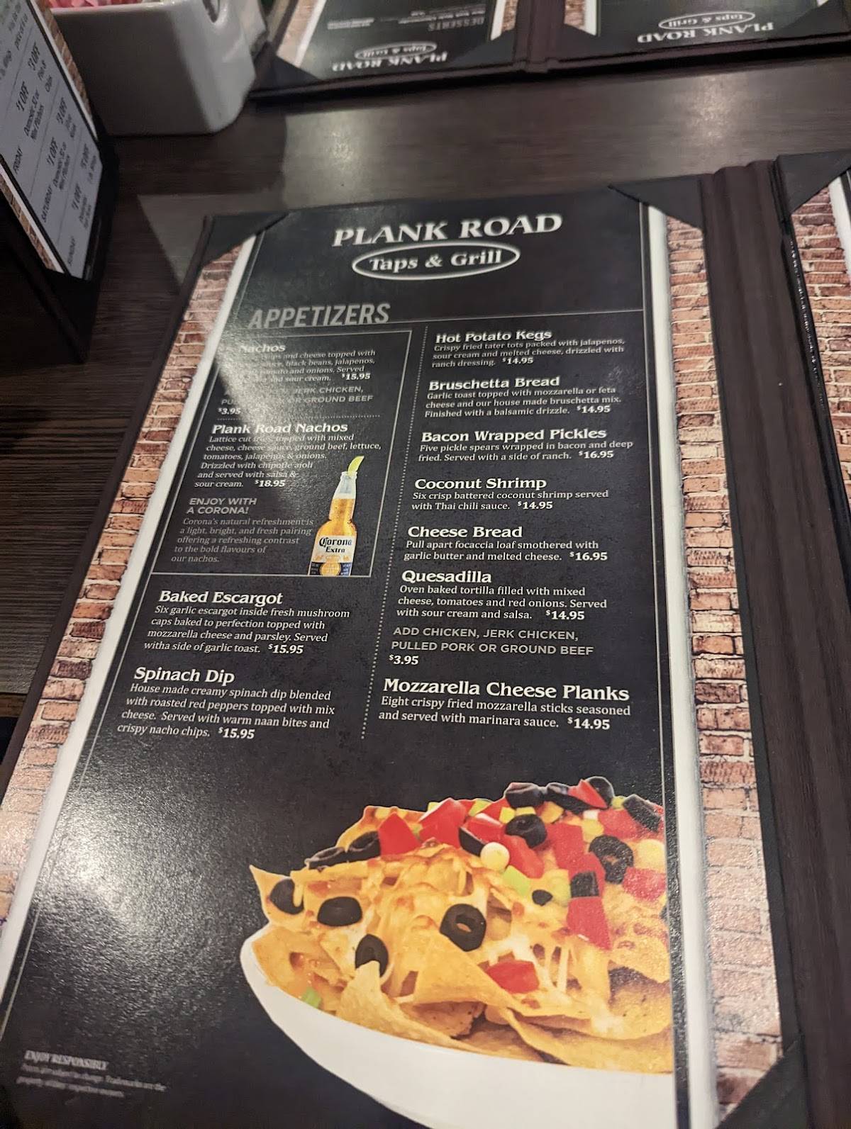 Menu at Plank Road Taps & Grill restaurant, Hagersville