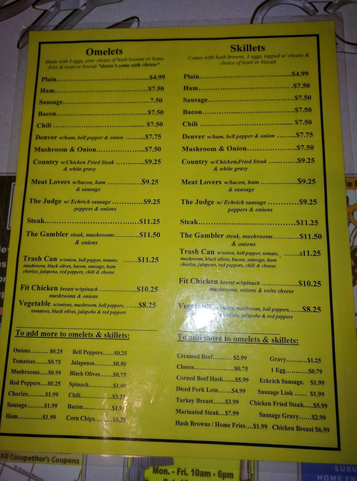 Menu at Hallmark Restaurant, Killeen