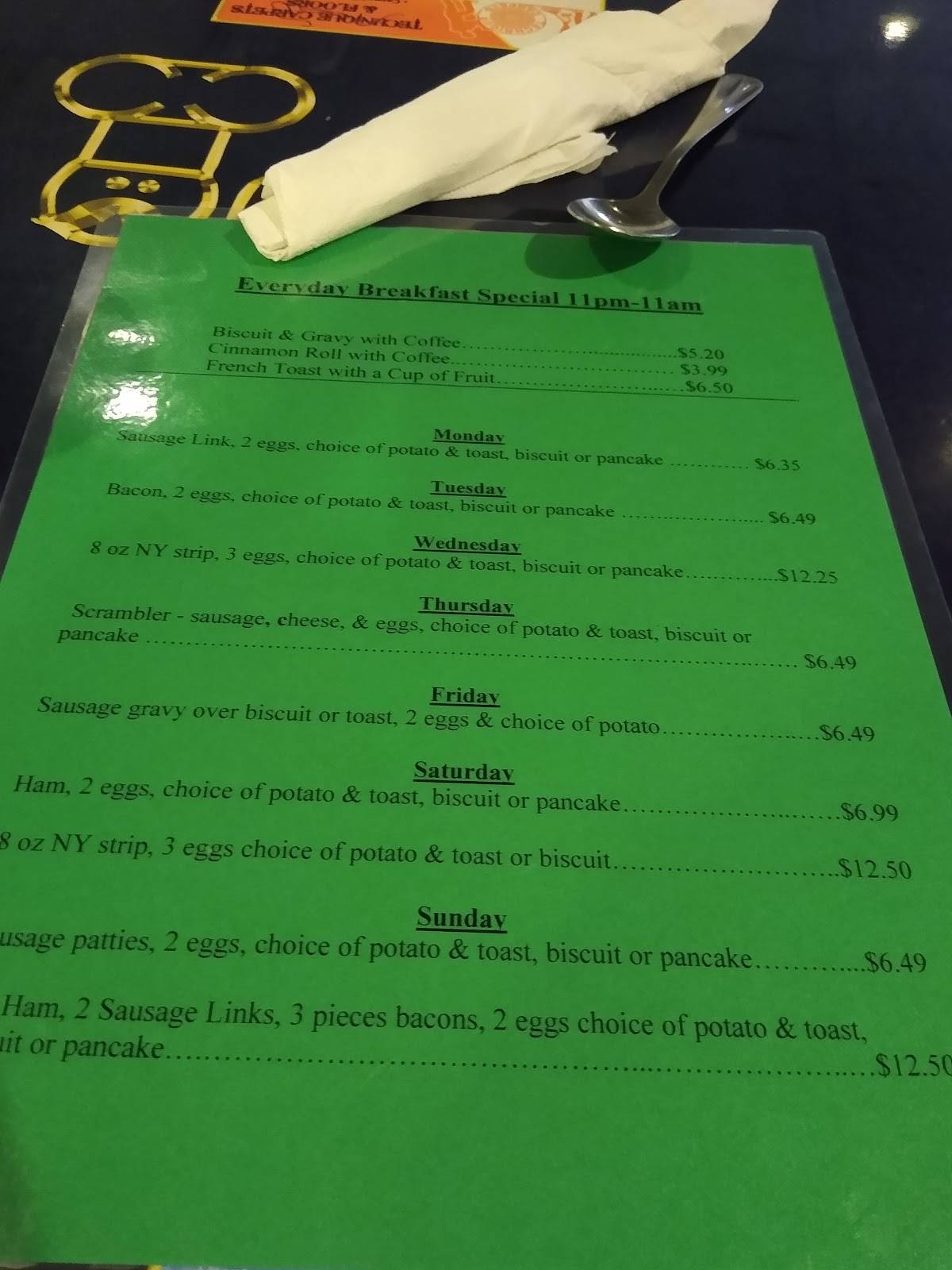 Menu at Hallmark Restaurant, Killeen
