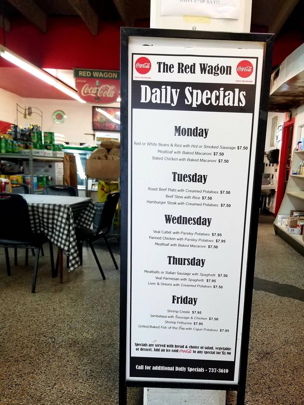 Menu at Red Wagon Poboys restaurant, Harahan