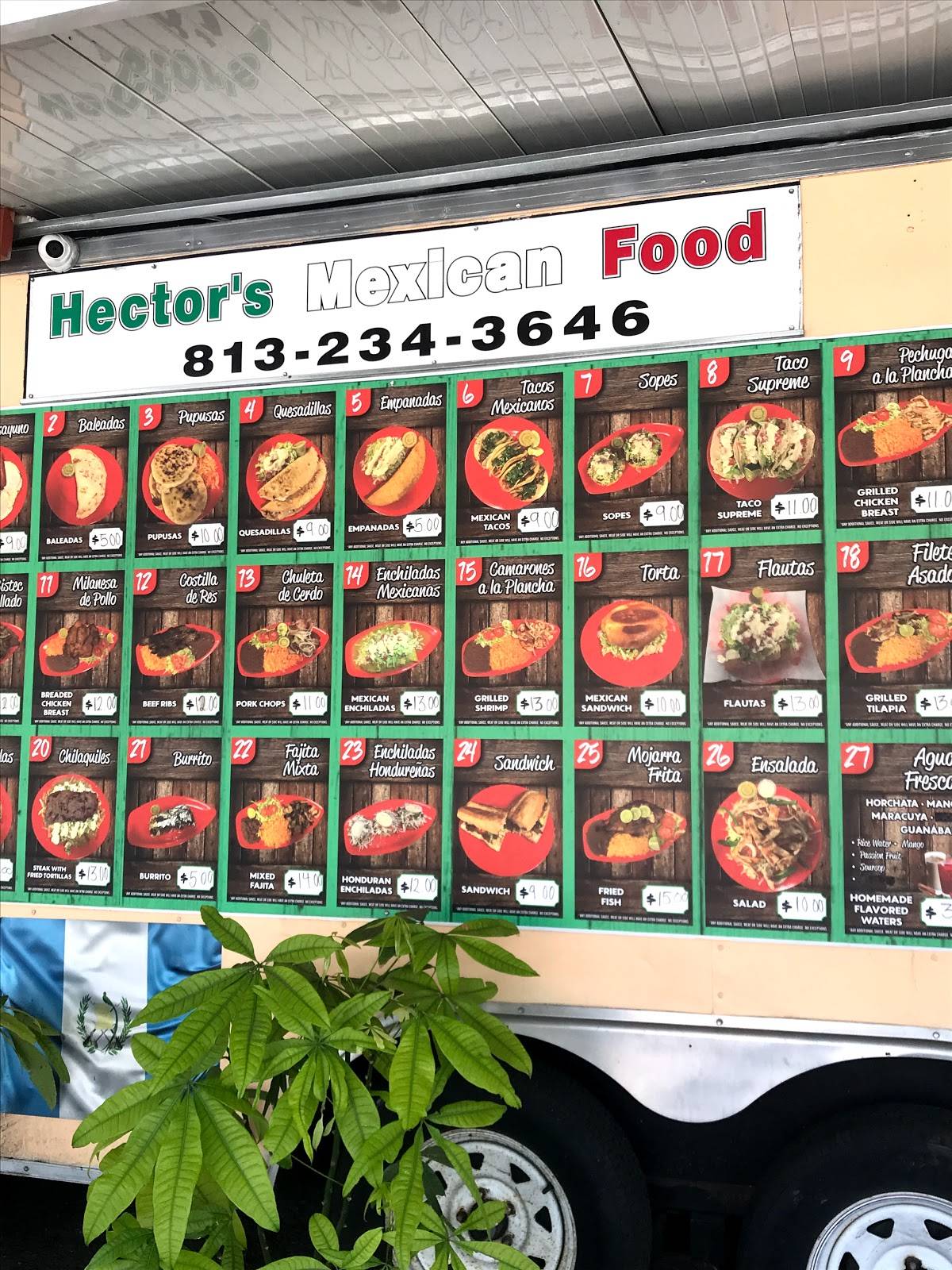 Menu at Hector's Mexican Food restaurant, Tampa, E Hillsborough Ave