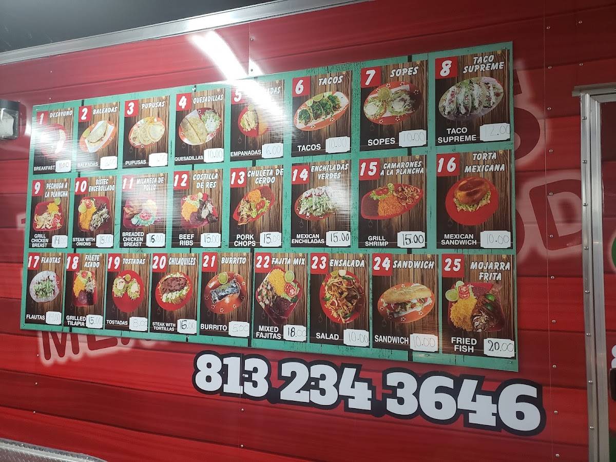 Menu at Hector's Mexican Food restaurant, Tampa, E Hillsborough Ave