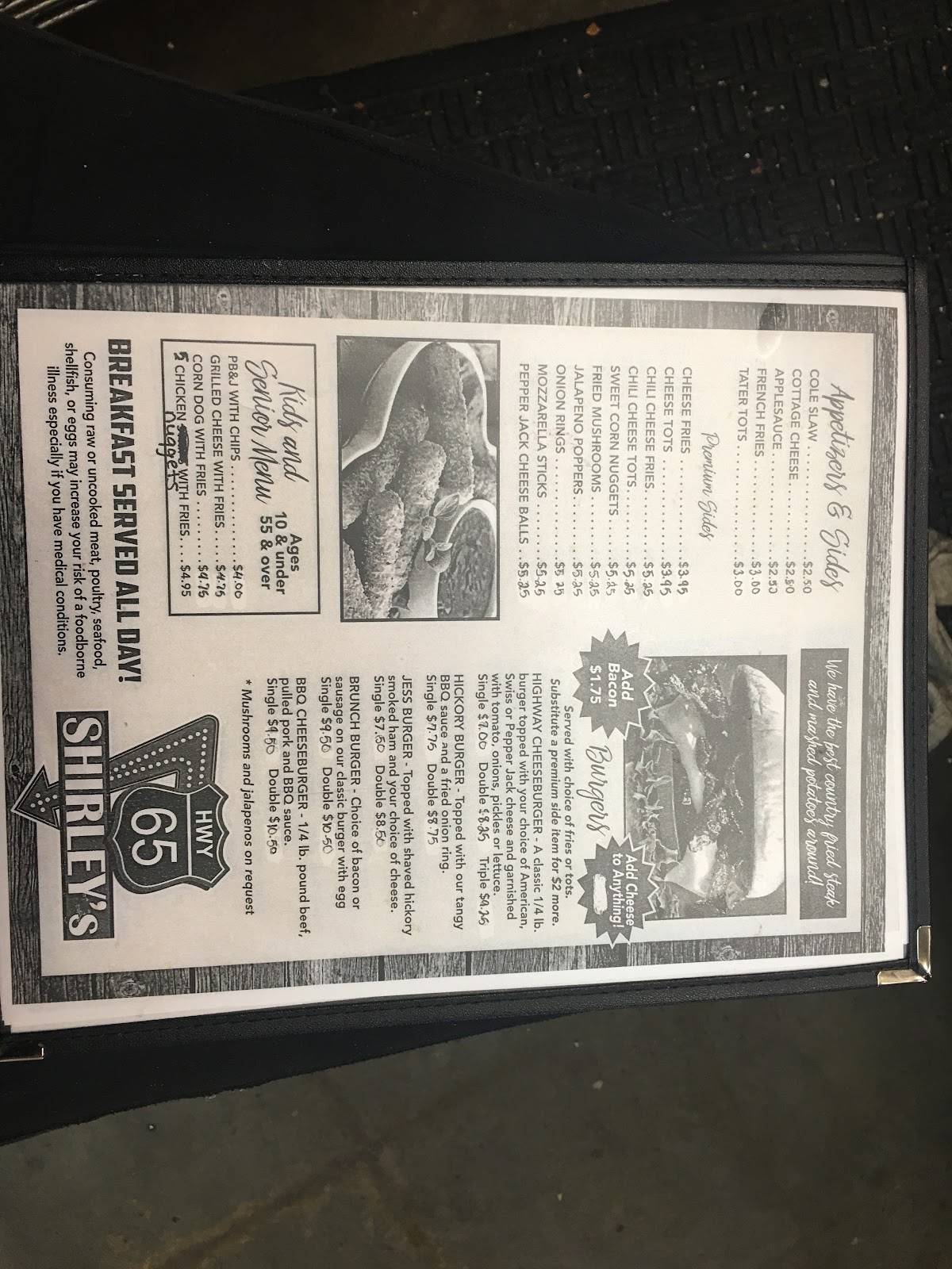 Menu at Highway Cafe, Lincoln
