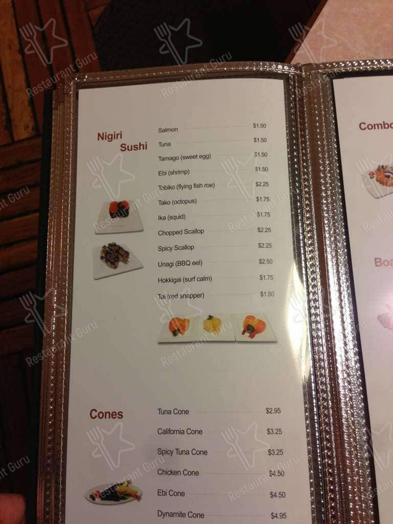 Menu at Kimchi Restaurant, Hope