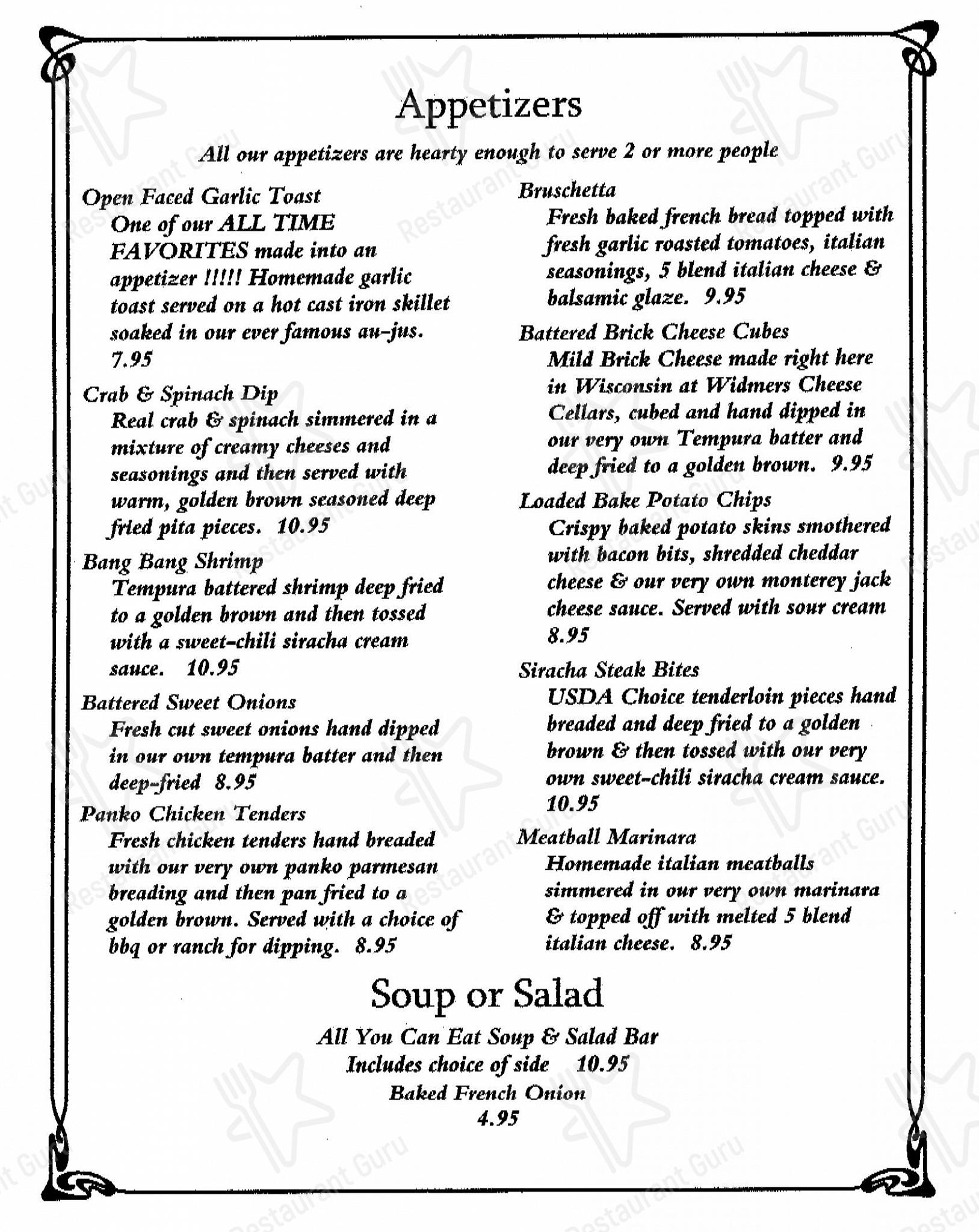 Menu at Hotel Seymour Supperclub, Seymour