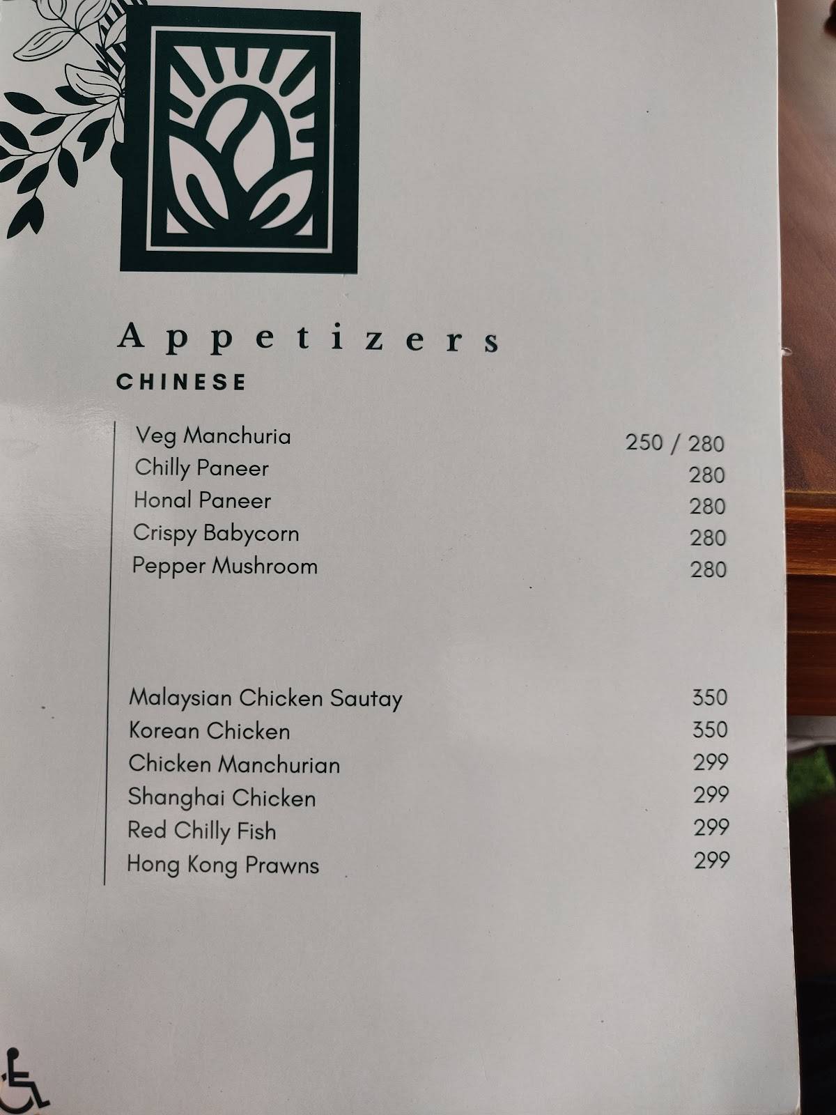 Menu at Kefi, Hyderabad