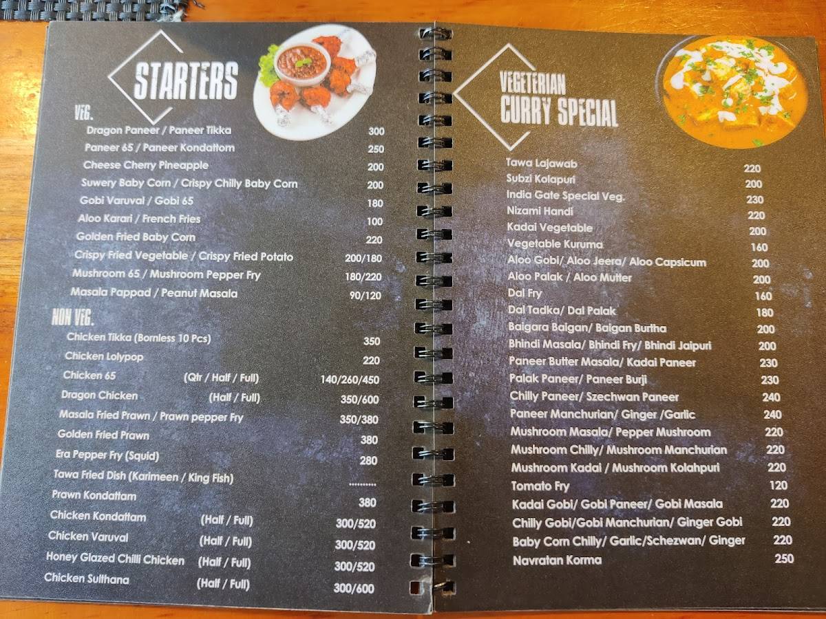 Menu at India gate Restaurant Vythiri, Vythiri