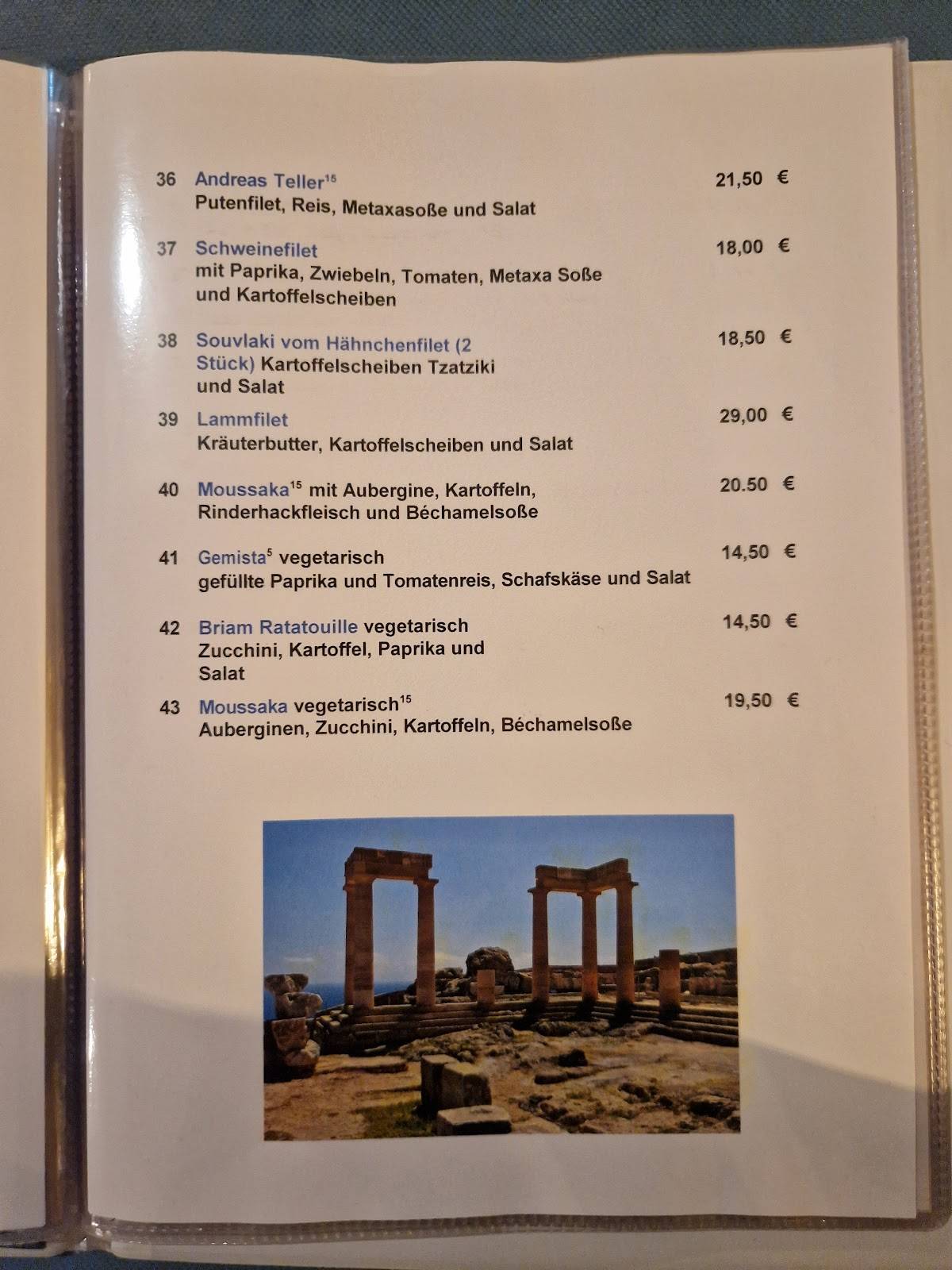 Speisekarte von Akropolis restaurant, Inzlingen