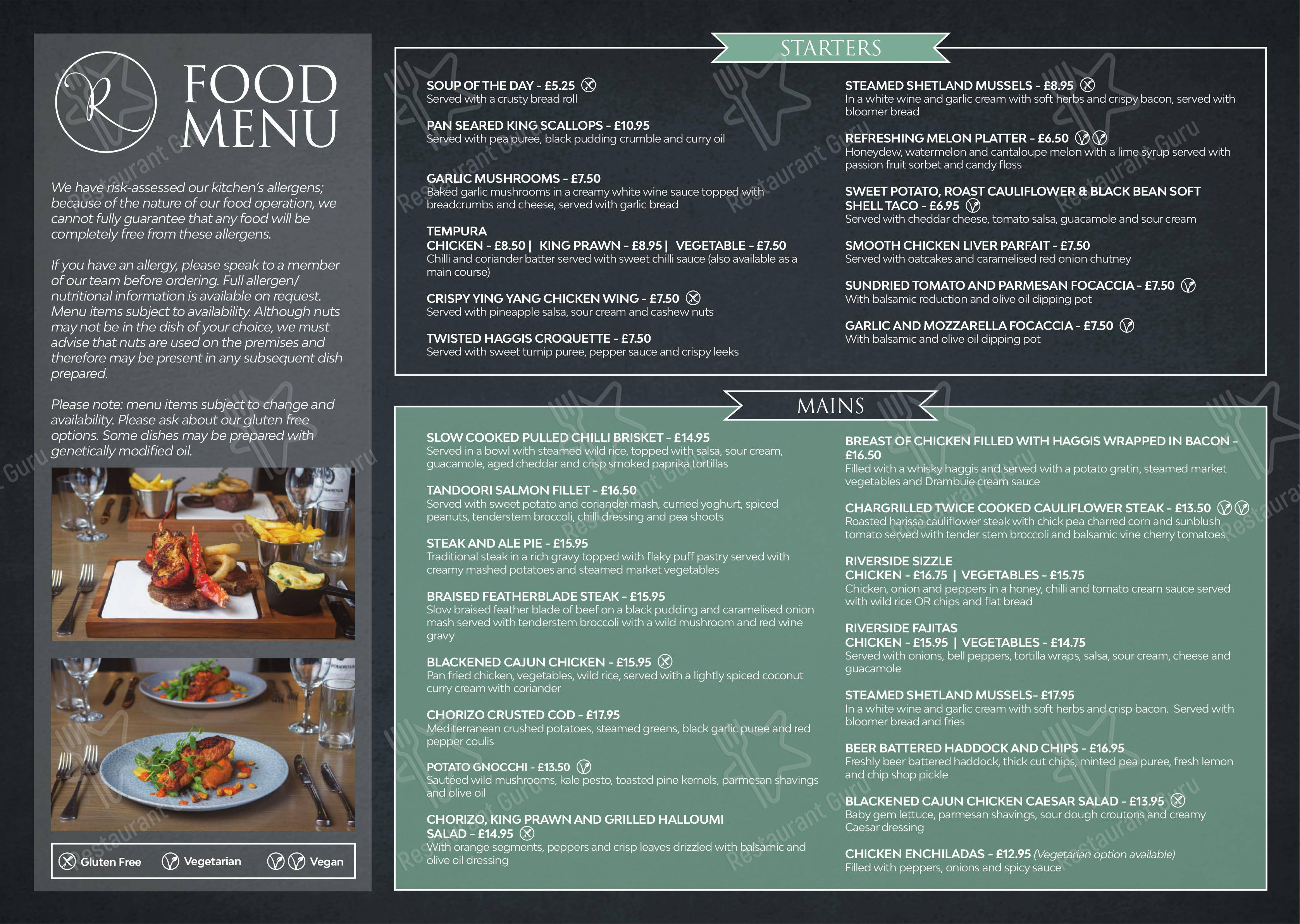 Menu at Riverside Lodge Hotel pizzeria, Irvine