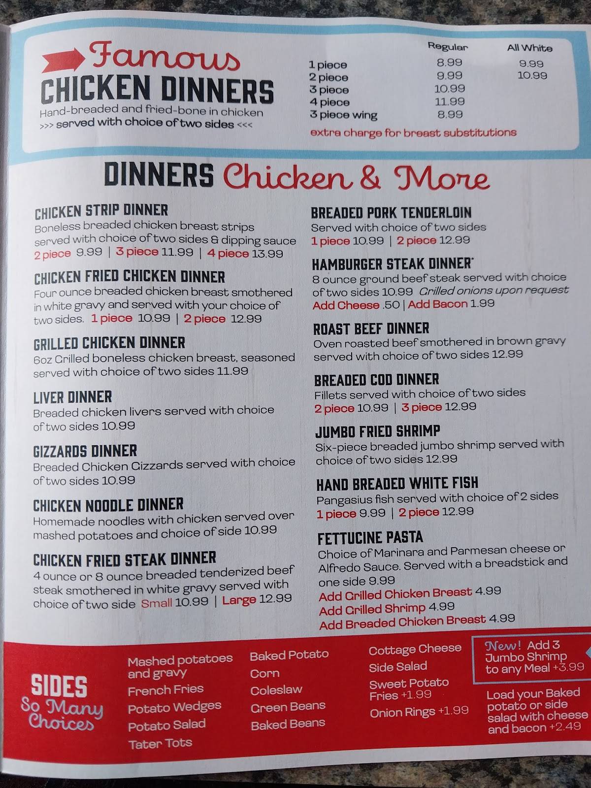 Menu at J D's Country Style Chicken restaurant, Hays