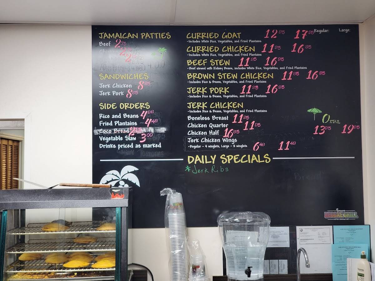 Menu at Jamaican Reggae Grill restaurant, Carmel