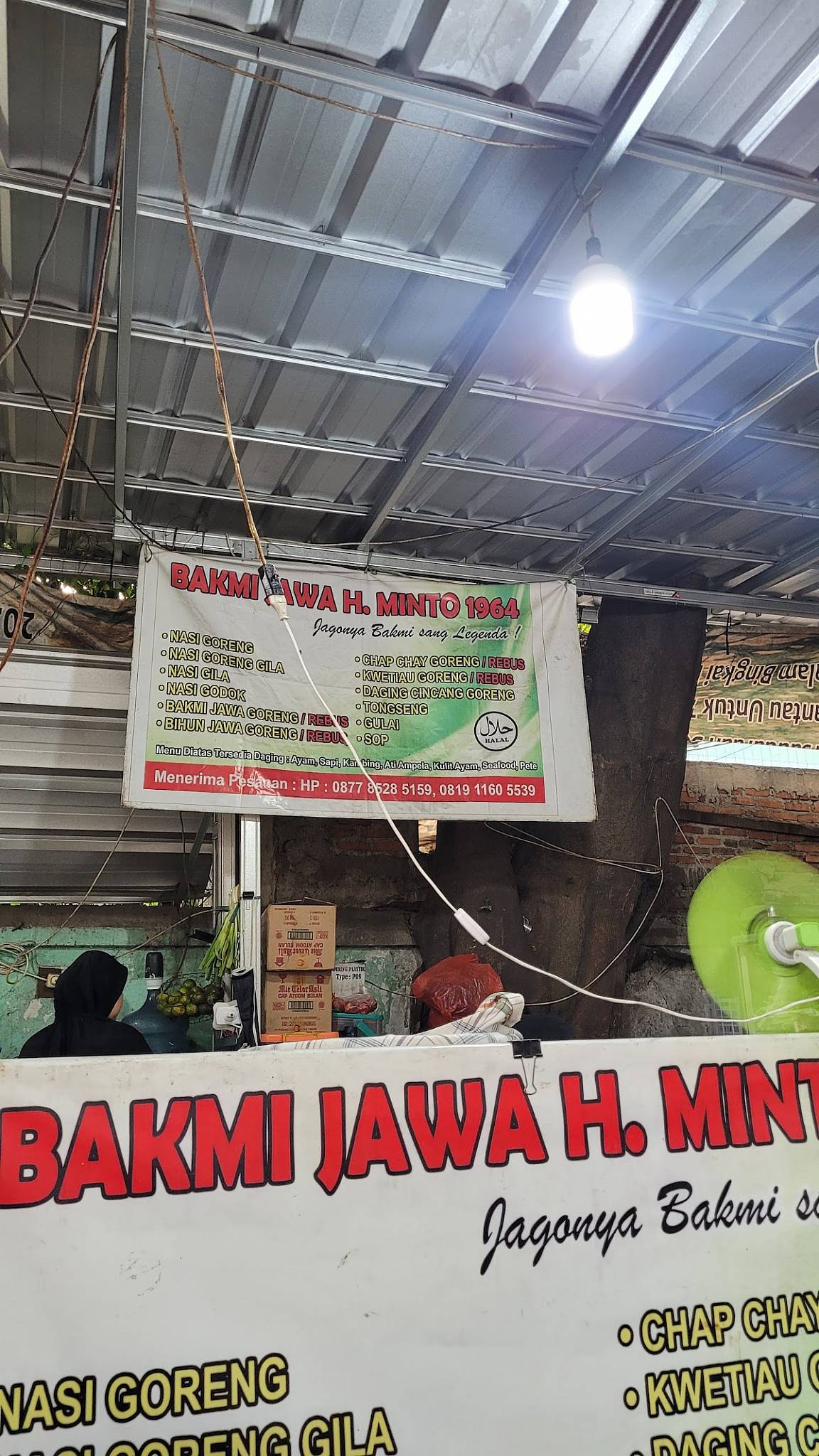 Menu at Javanese Noodles Mr. Minto restaurant, Central Jakarta
