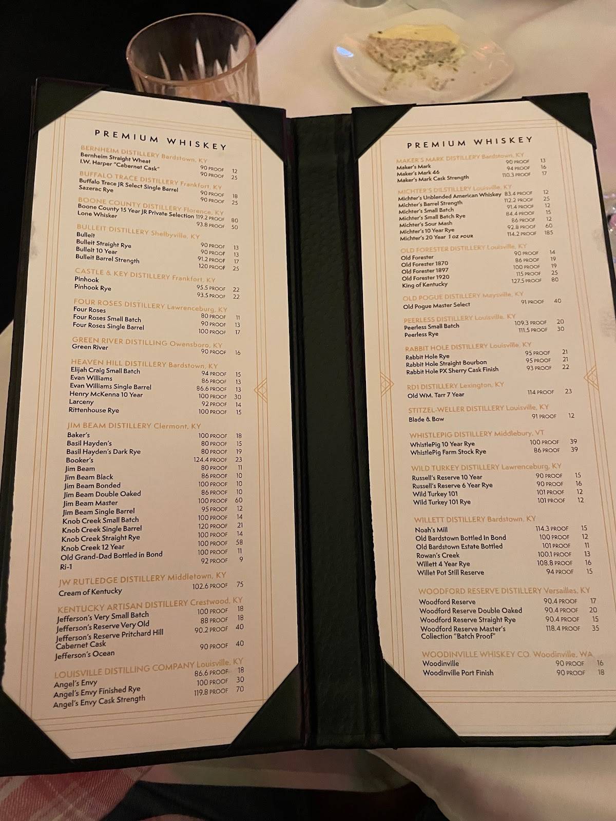 Menu at Jeff Ruby's Steakhouse, Louisville, Louisville