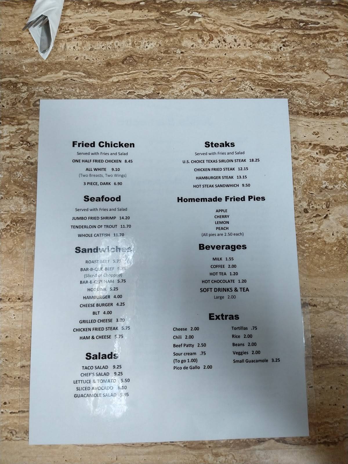 Menu at Jesus BBQ, Fort Worth