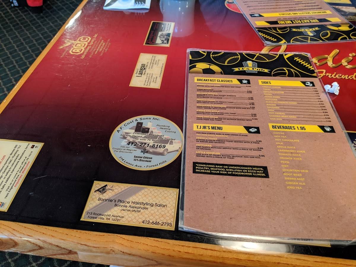 Menu at Jodi B's Restaurant, Pittsburgh, Ardmore Blvd