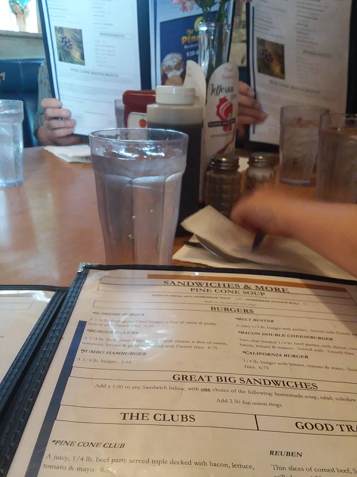 Menu at Pine Cone Restaurant, Johnson Creek
