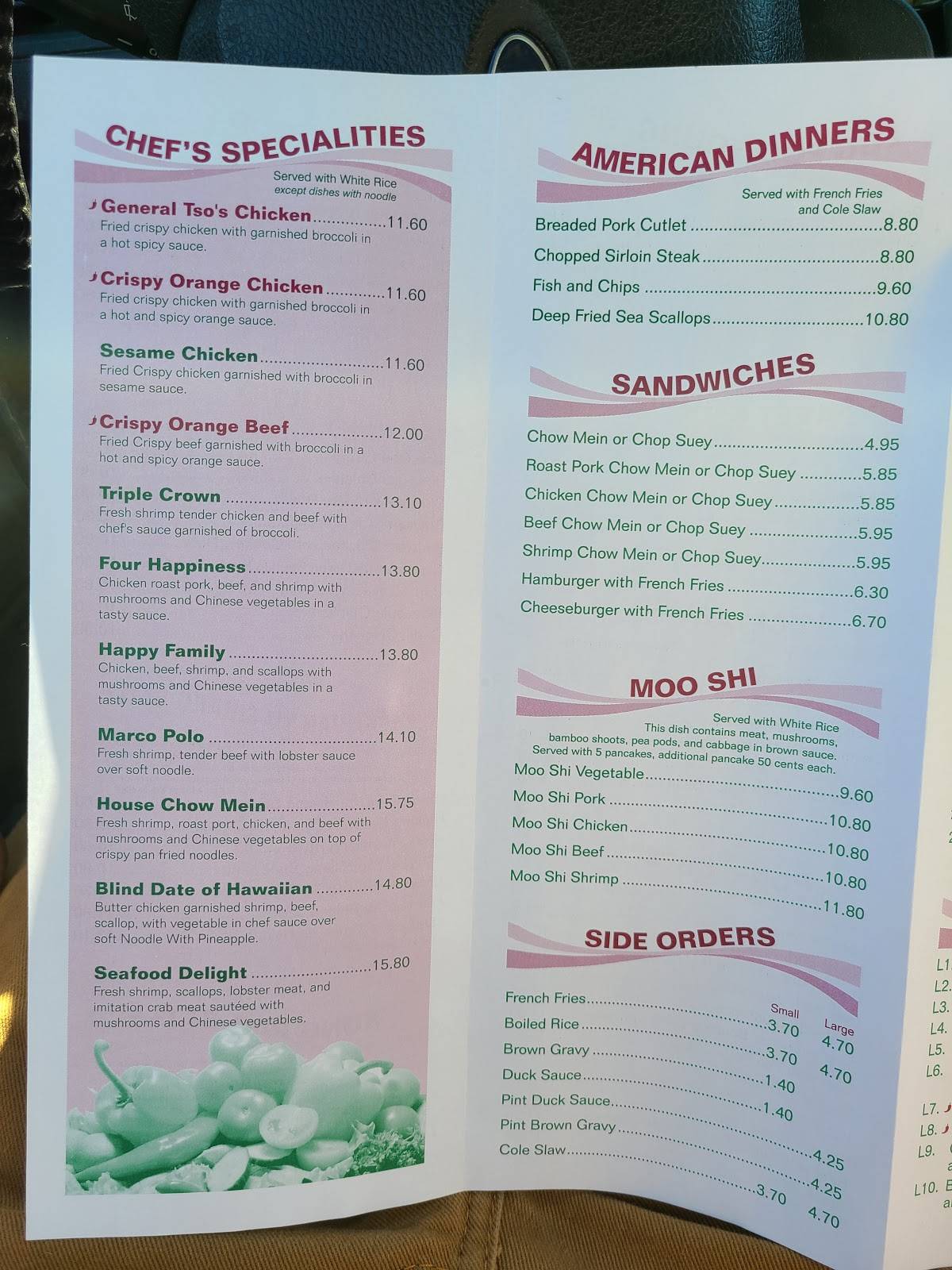 Menu at Kam's Cuisine Chinese Restaurant, Acushnet