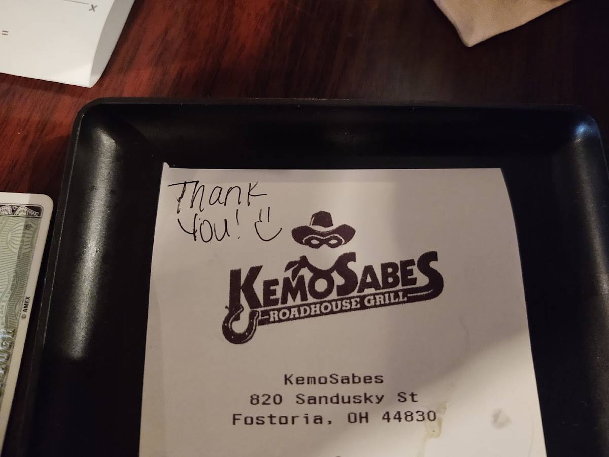 Menu at KemoSabes Roadhouse Grill - Fostoria, OH restaurant, Fostoria