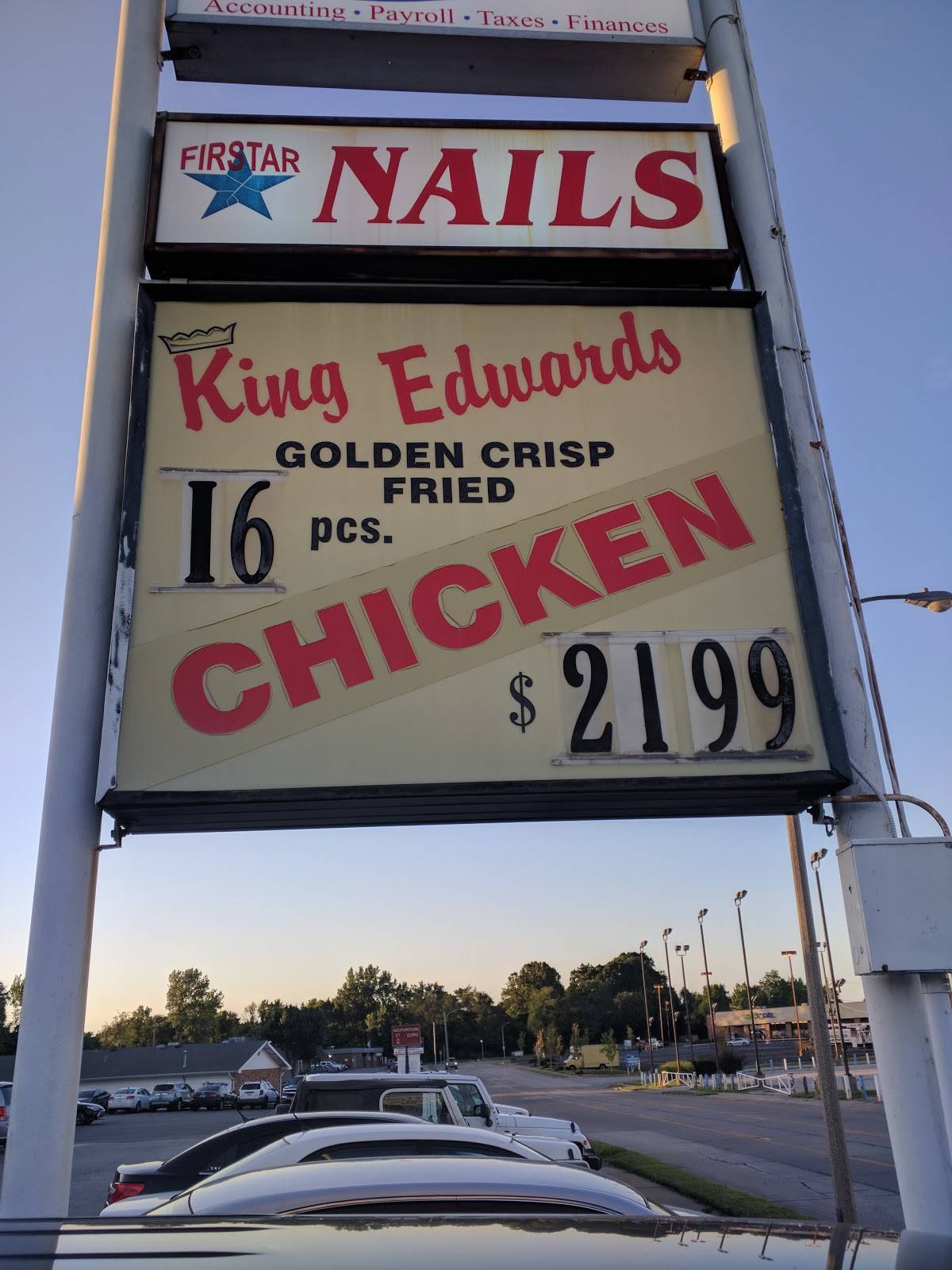 Menu at King Edwards Fried Chicken fast food, Saint Charles
