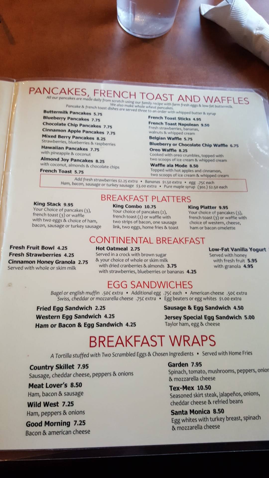 Menu at Kings Valley Diner restaurant, Kingston