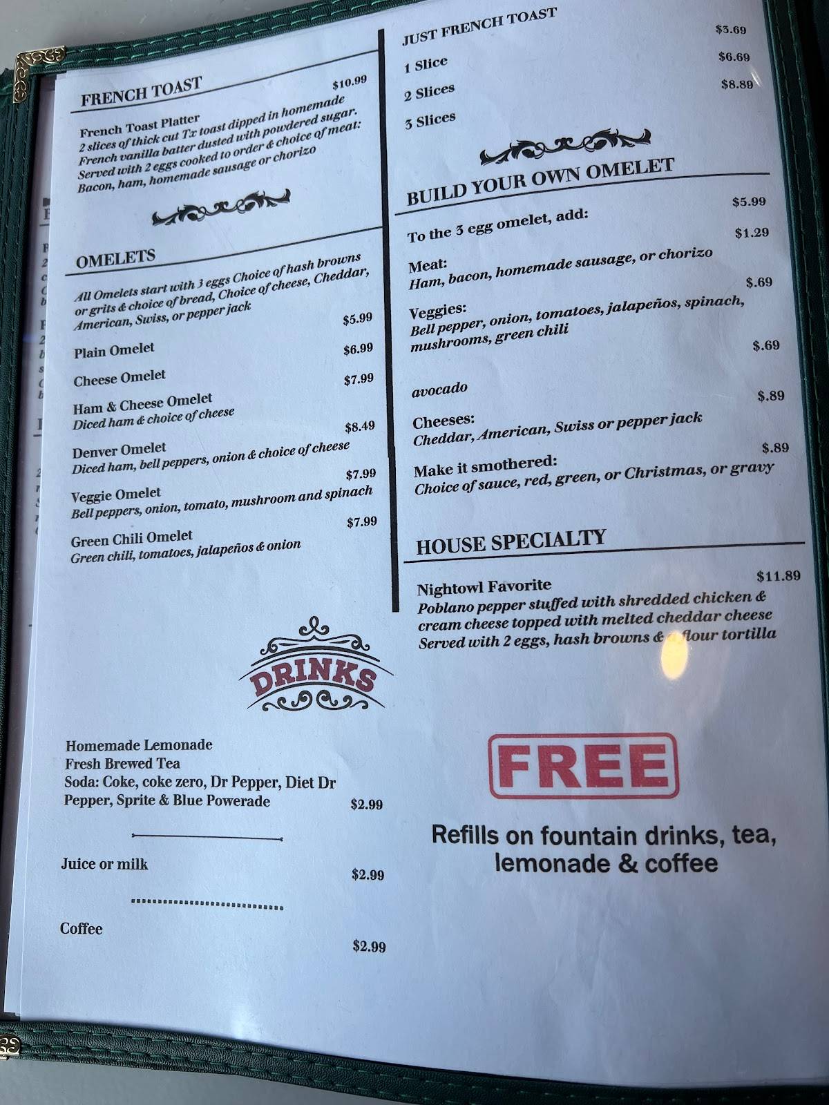 Menu at Kix On 66 restaurant, Tucumcari
