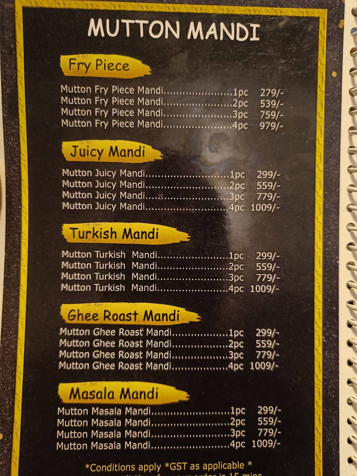 Menu at Koi Mandi Restaurant, Karimnagar