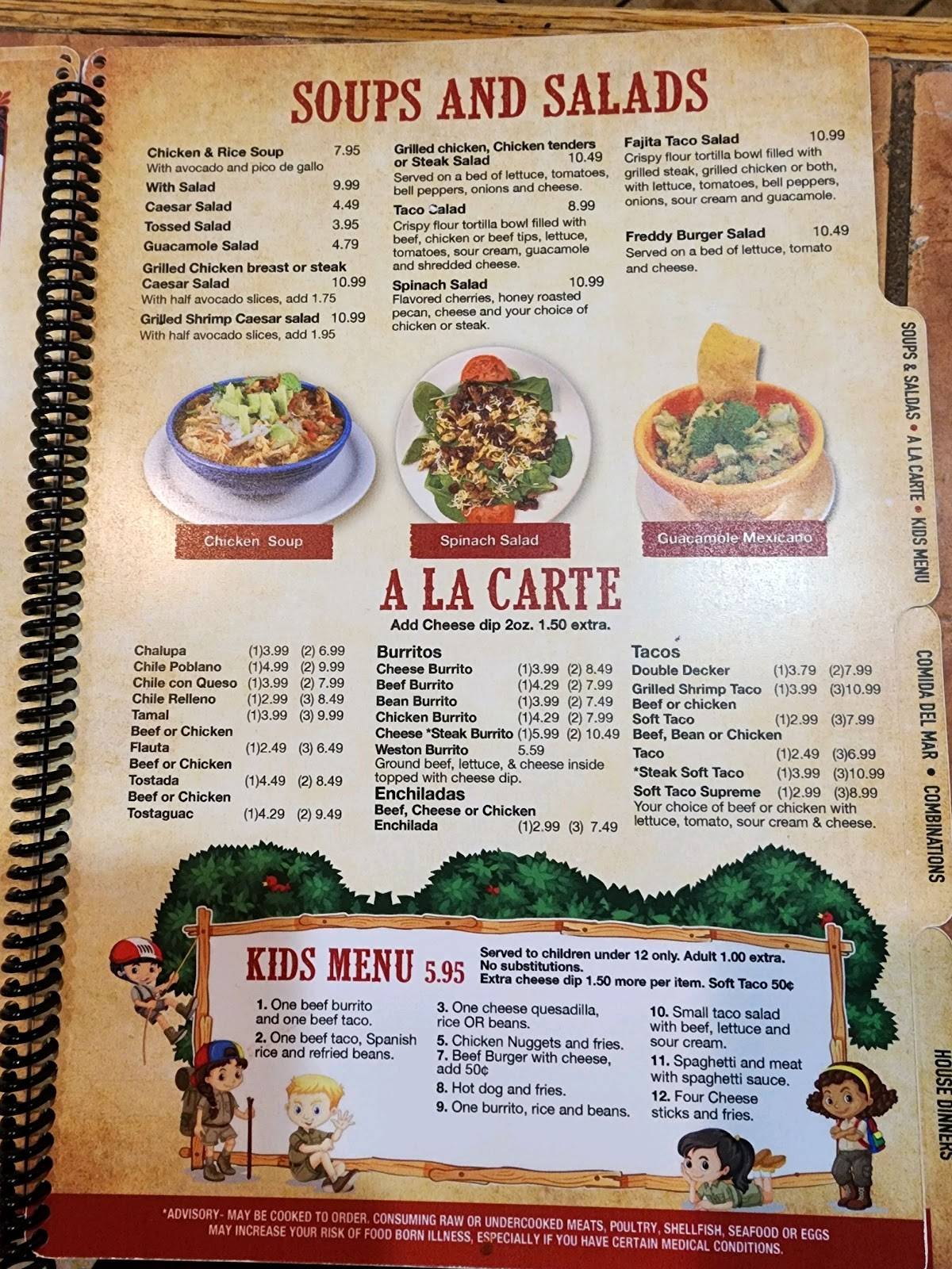 Menu at La Cabana Mexican Restaurant, Warner Robins