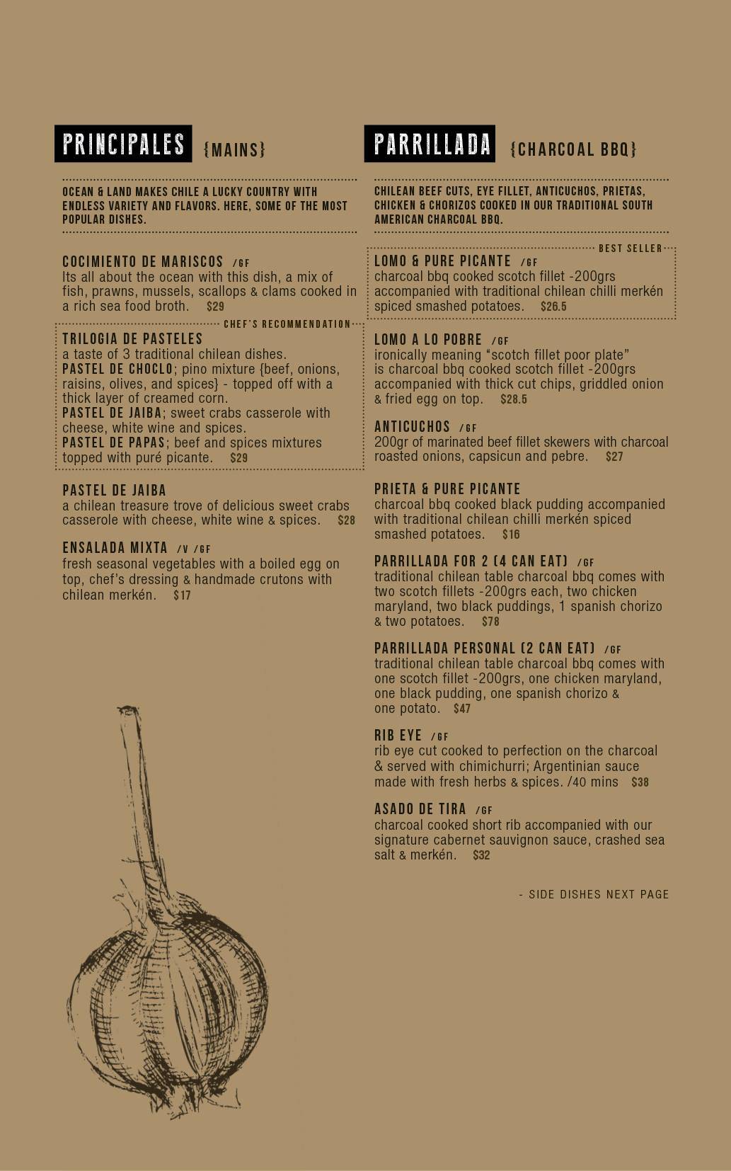 Menu at La-Fuente restaurant, Leederville
