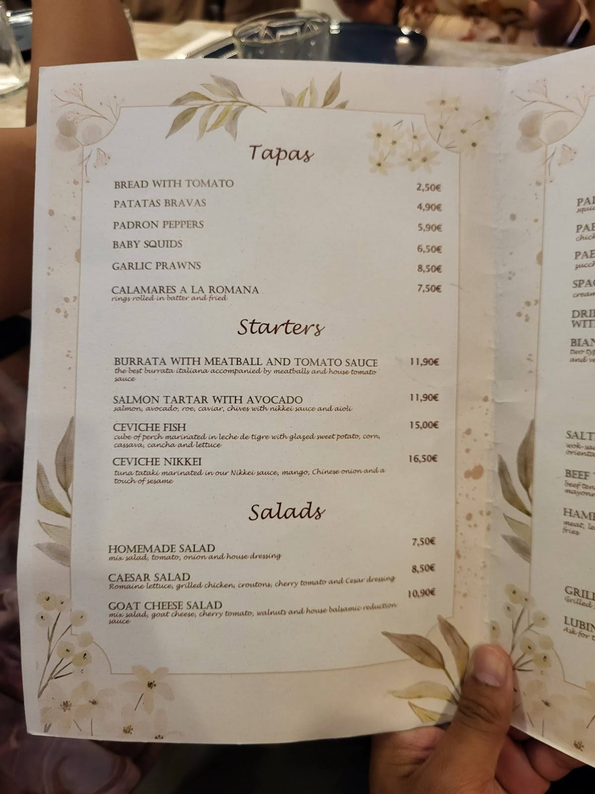 Carta de Restaurante La Lucha, Barcelona