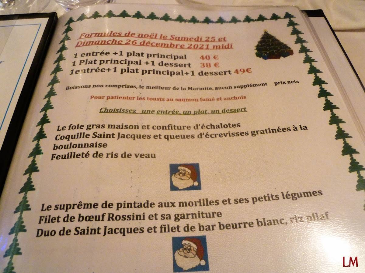 Menu au La Marmite de Pierrot restaurant, Capinghem