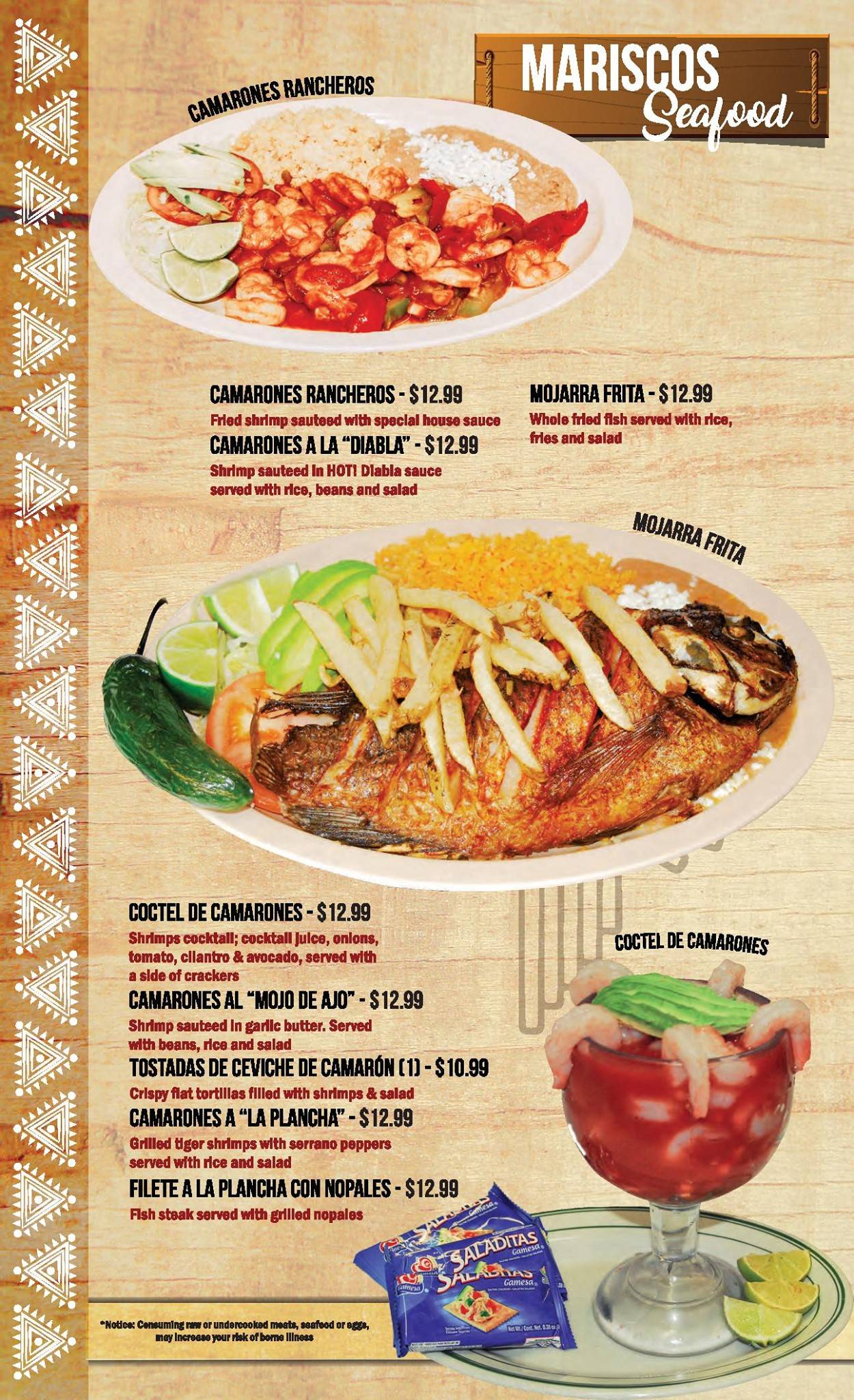 Menu at La Michoacana Mexican Market #10 restaurant, Dayton