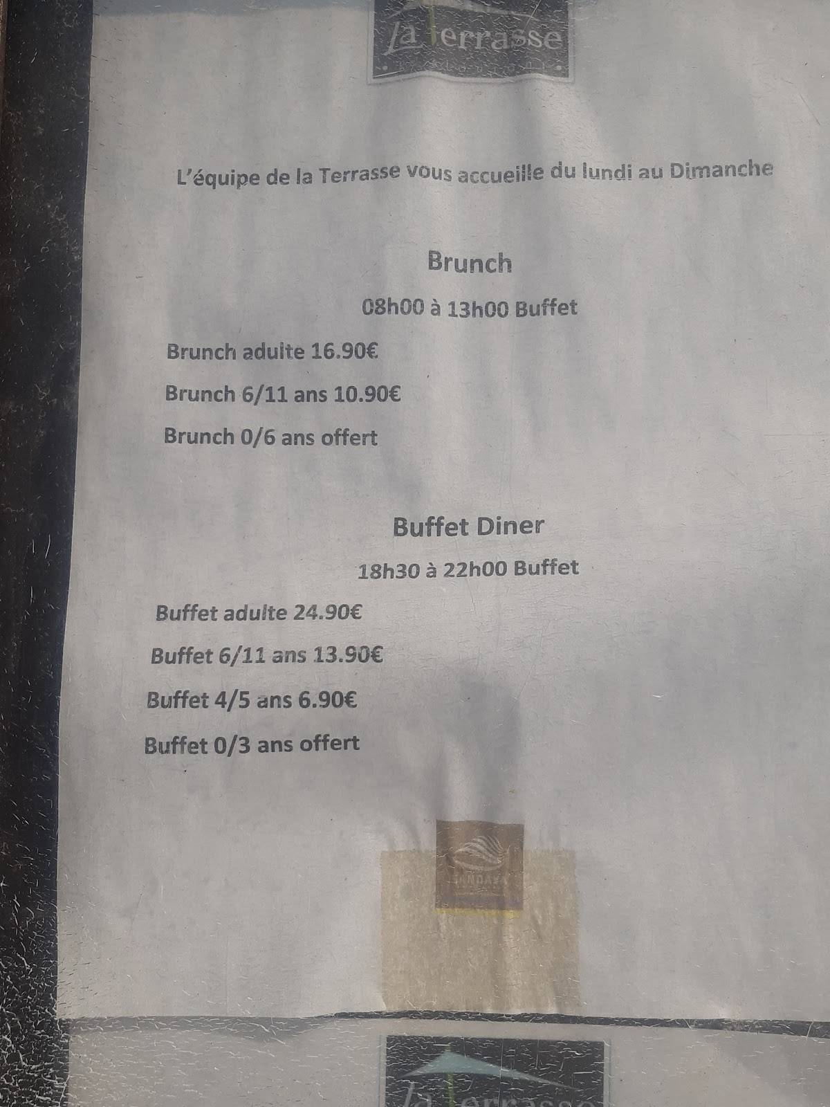 Menu au La Terrasse restaurant, Vias