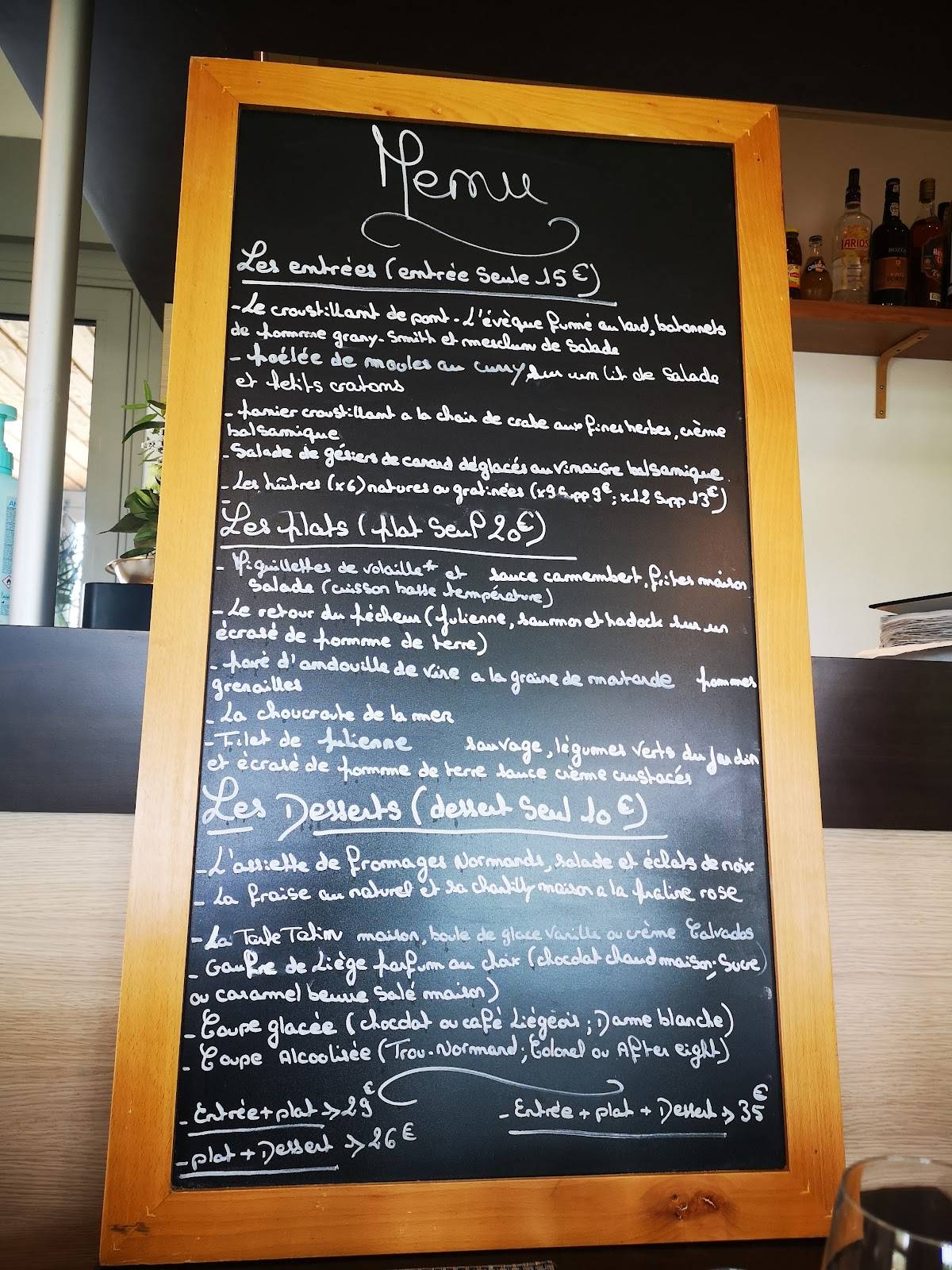 Menu au La terrasse du Marais restaurant, Villers-sur-Mer