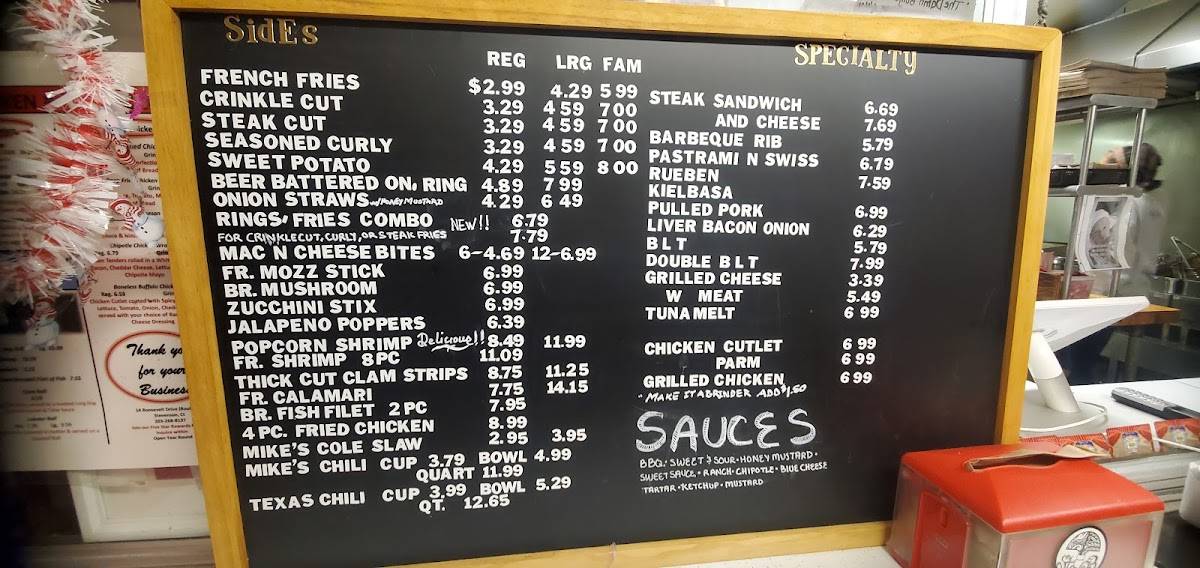 Menu at Lake Zoar Drive-In fast food, Monroe