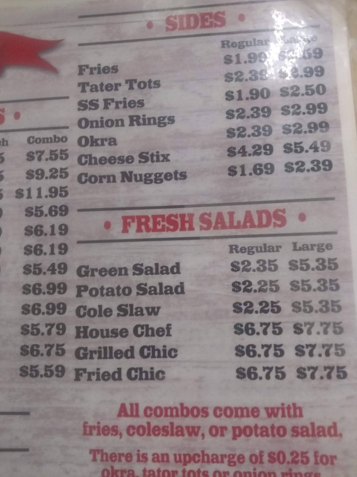 Menu at Larry's Drive In restaurant, Camden, 5 Camden Bypass