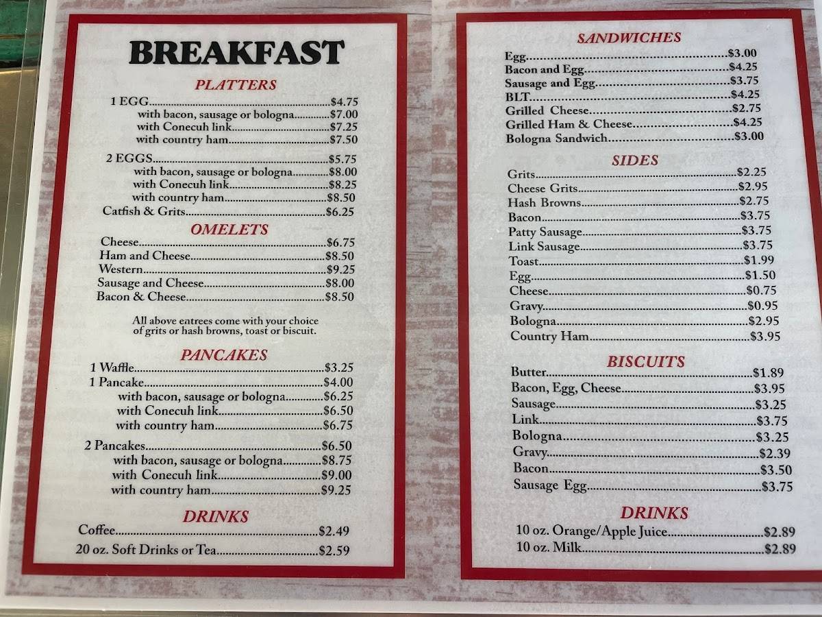 Menu at Larry's Drive In restaurant, Camden, 5 Camden Bypass