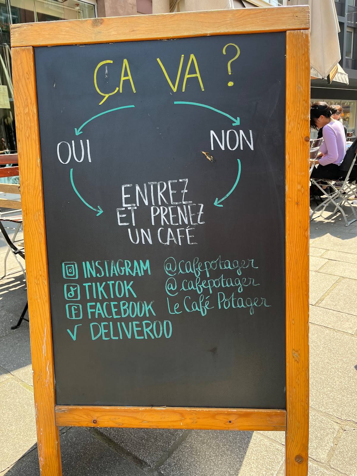 Menu at Le Café Potager, Strasbourg, 5 Rue des Francs-Bourgeois