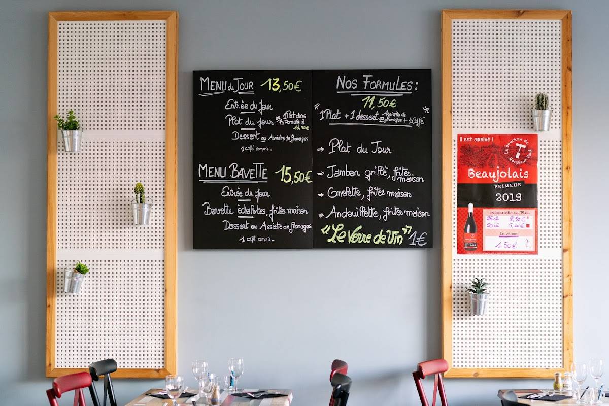 Menu au Le Chantilly restaurant, Cognac