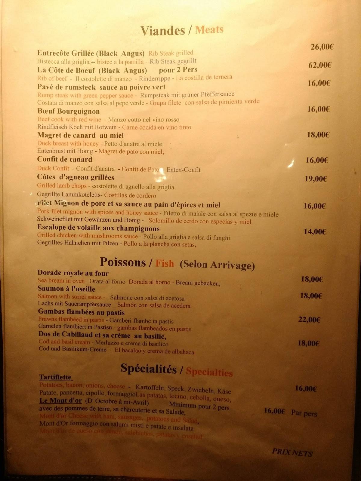 Menu at Le Marmiton de Lutèce restaurant, Paris, 6 Rue Saint-Séverin