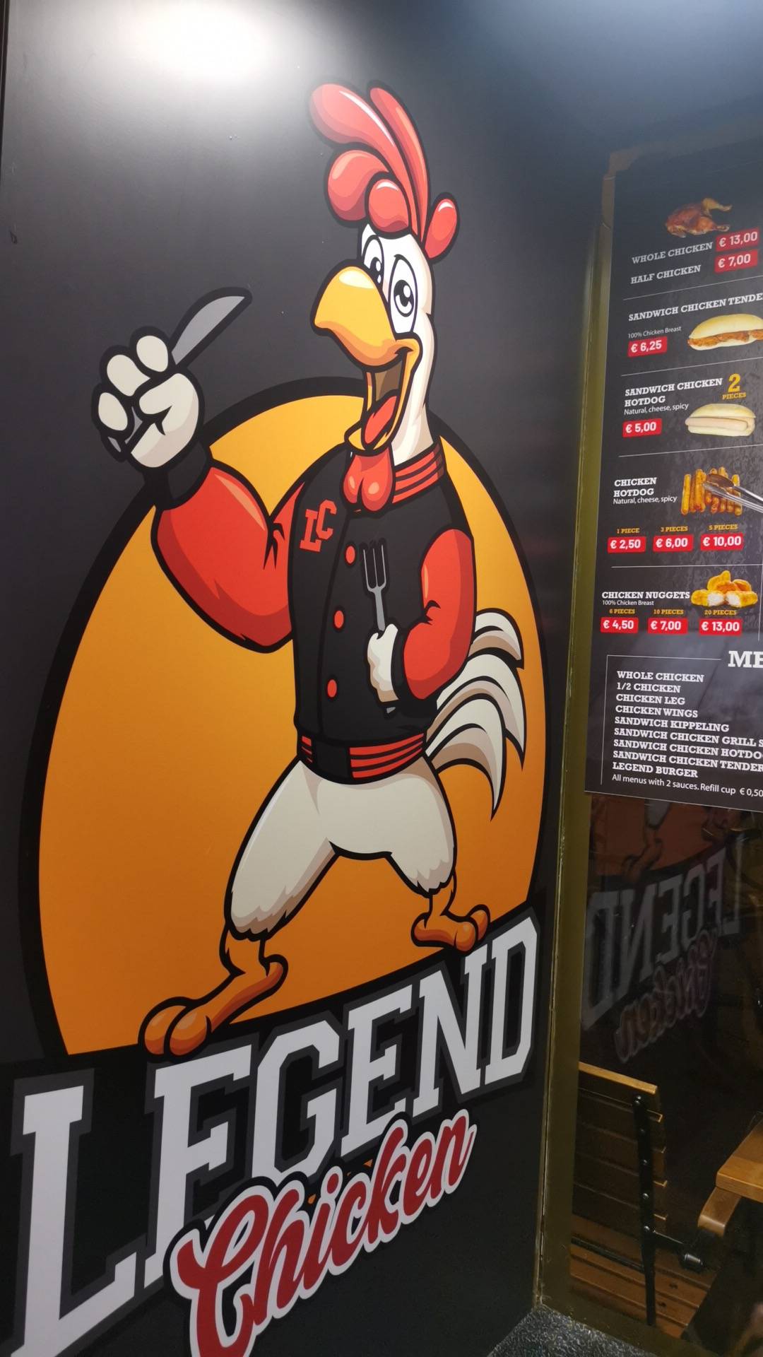 Menu at Legend Chicken, Amsterdam