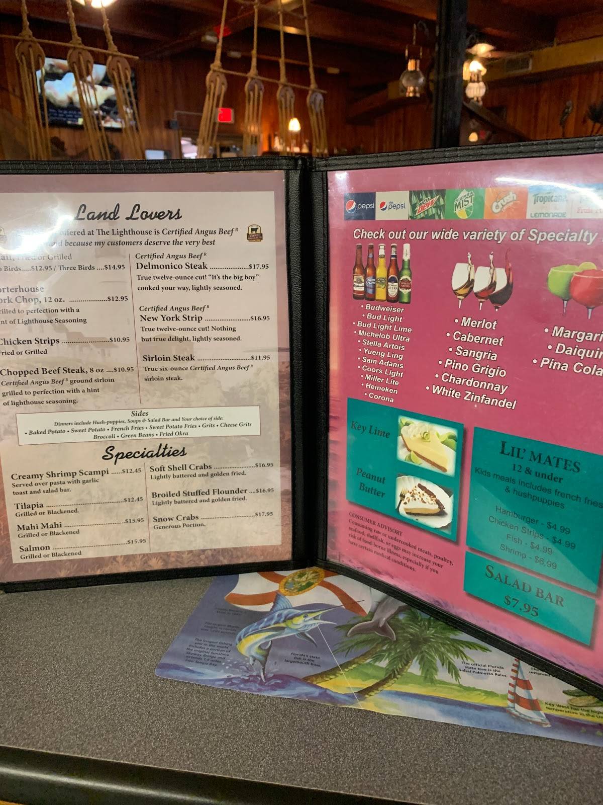 Menu at Lighthouse Restaurant, Fanning Springs