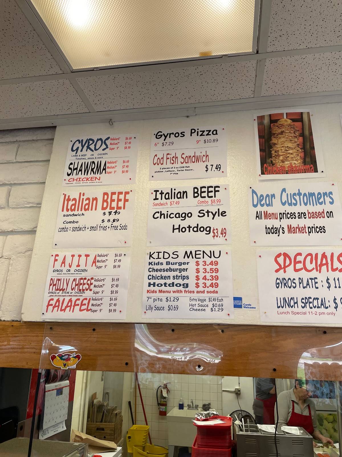 Menu at Lilly's Gyros restaurant, Fairview Heights