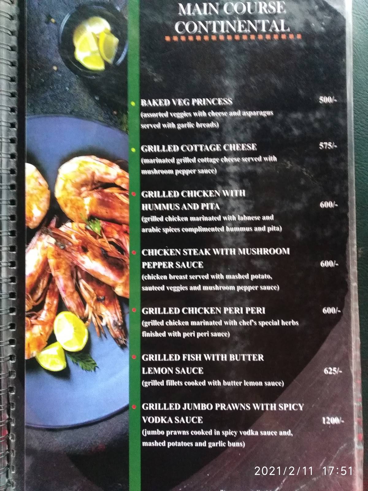 Menu at Liquid Lounge, Kanpur, 118/54-55