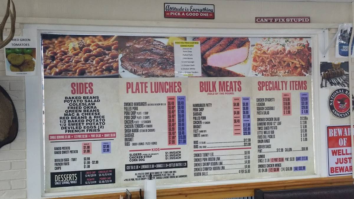Menu at Little Willie's BBQ Pearl, Pearl