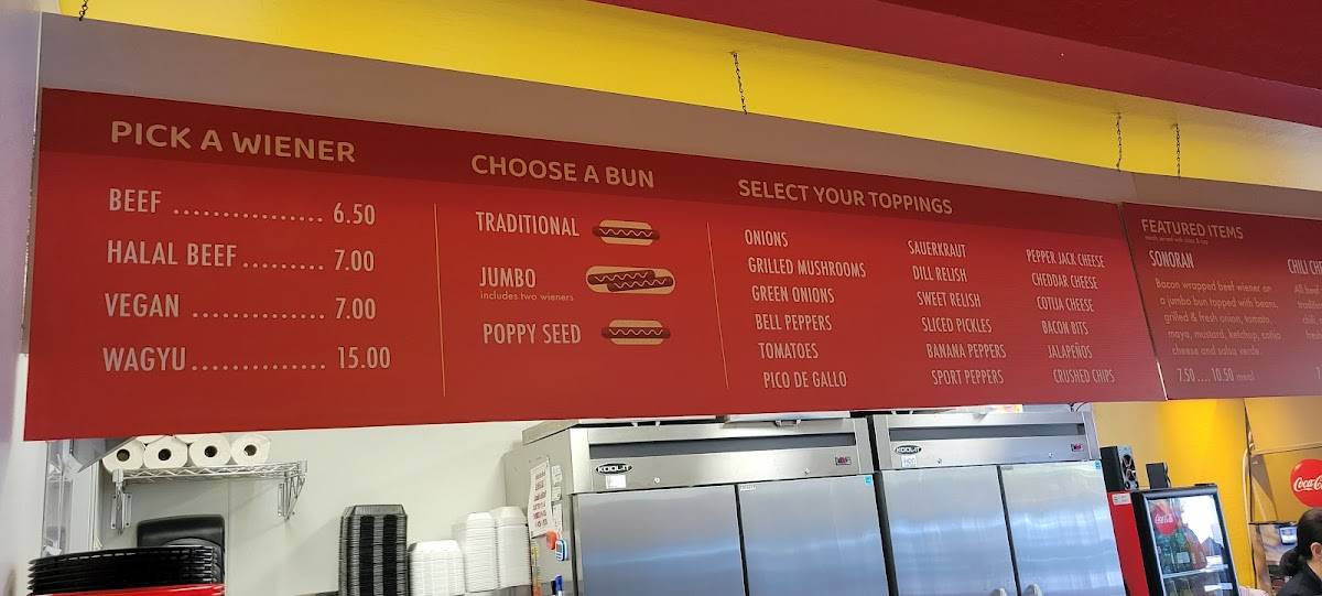 Menu at Loaded Wiener restaurant, Phoenix