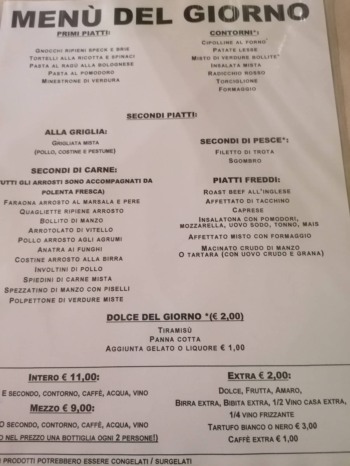 Menu da Cascina Del Ritrovo ristorante, Lonato, Via S. Tommaso