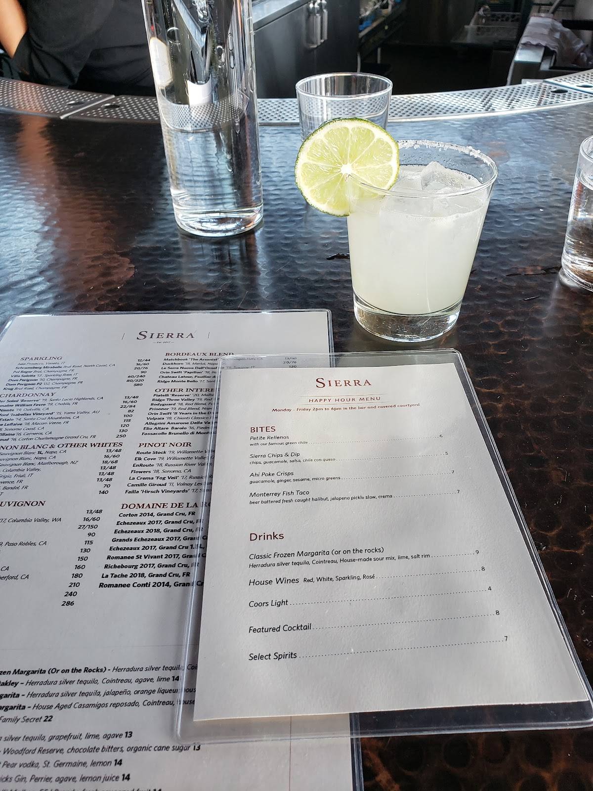Menu at Sierra restaurant, Lone Tree
