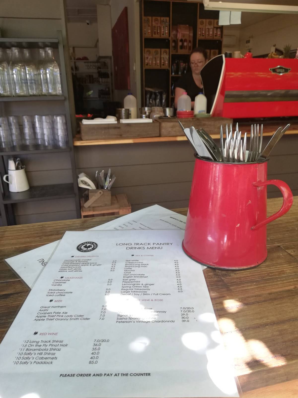 Menu at Long Track Pantry cafe, Jugiong