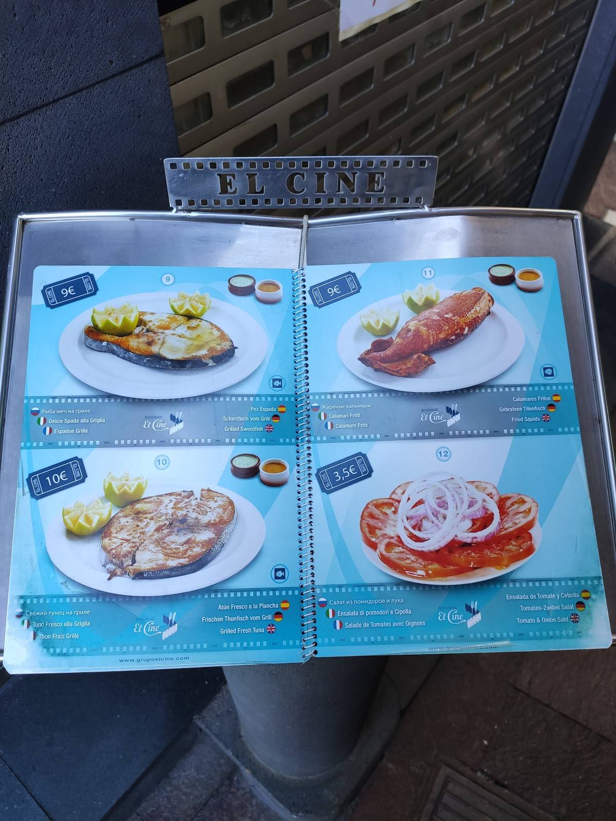 Menu at Bar Restaurante El Cine, Los Cristianos